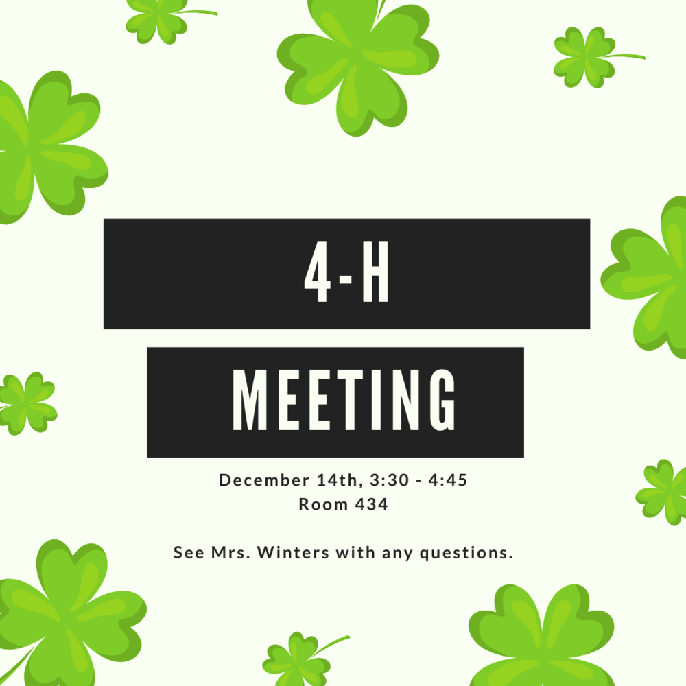 4 H Meeting Richmond Hill Middle School