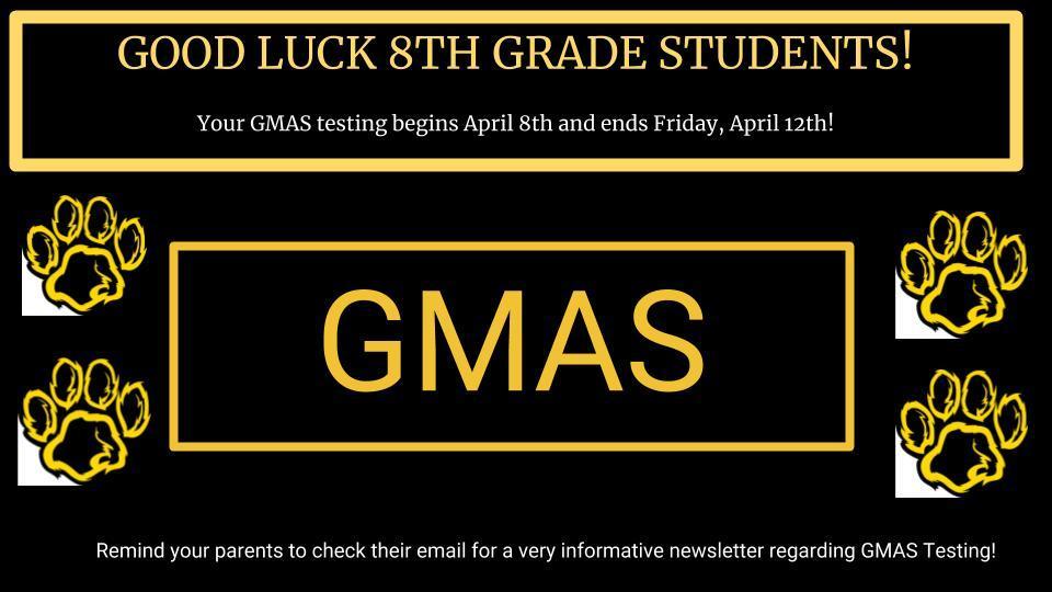 8th Grade Testing Begins Monday April 8th Richmond Hill Middle School